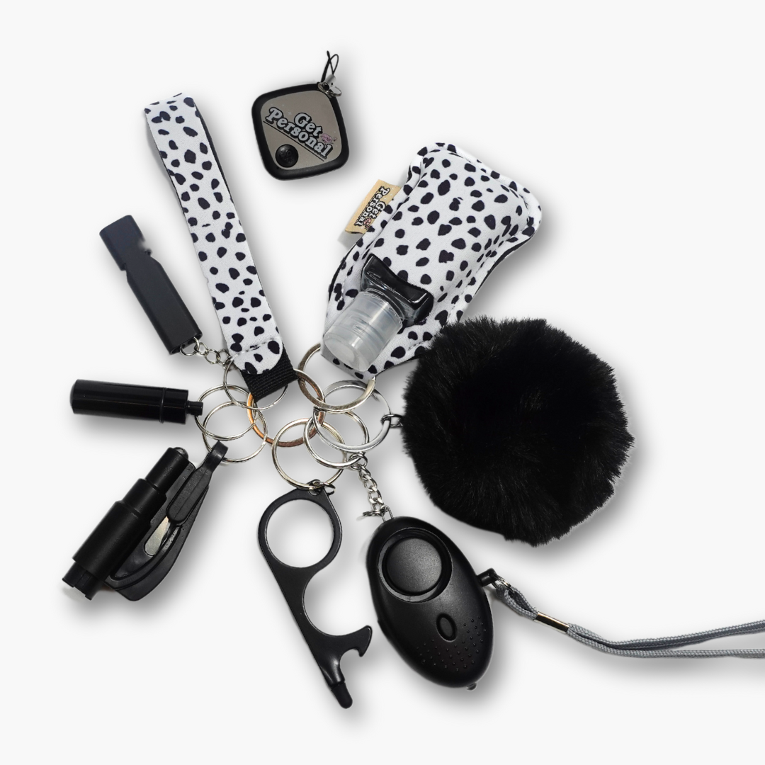 Dalmatian All Glam 10 piece UK Legal Safety Keychain Set – Get Personal