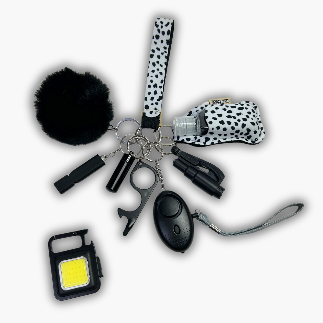 Dalmatian All Glam 10 piece UK Legal Safety Keychain Set – Get Personal